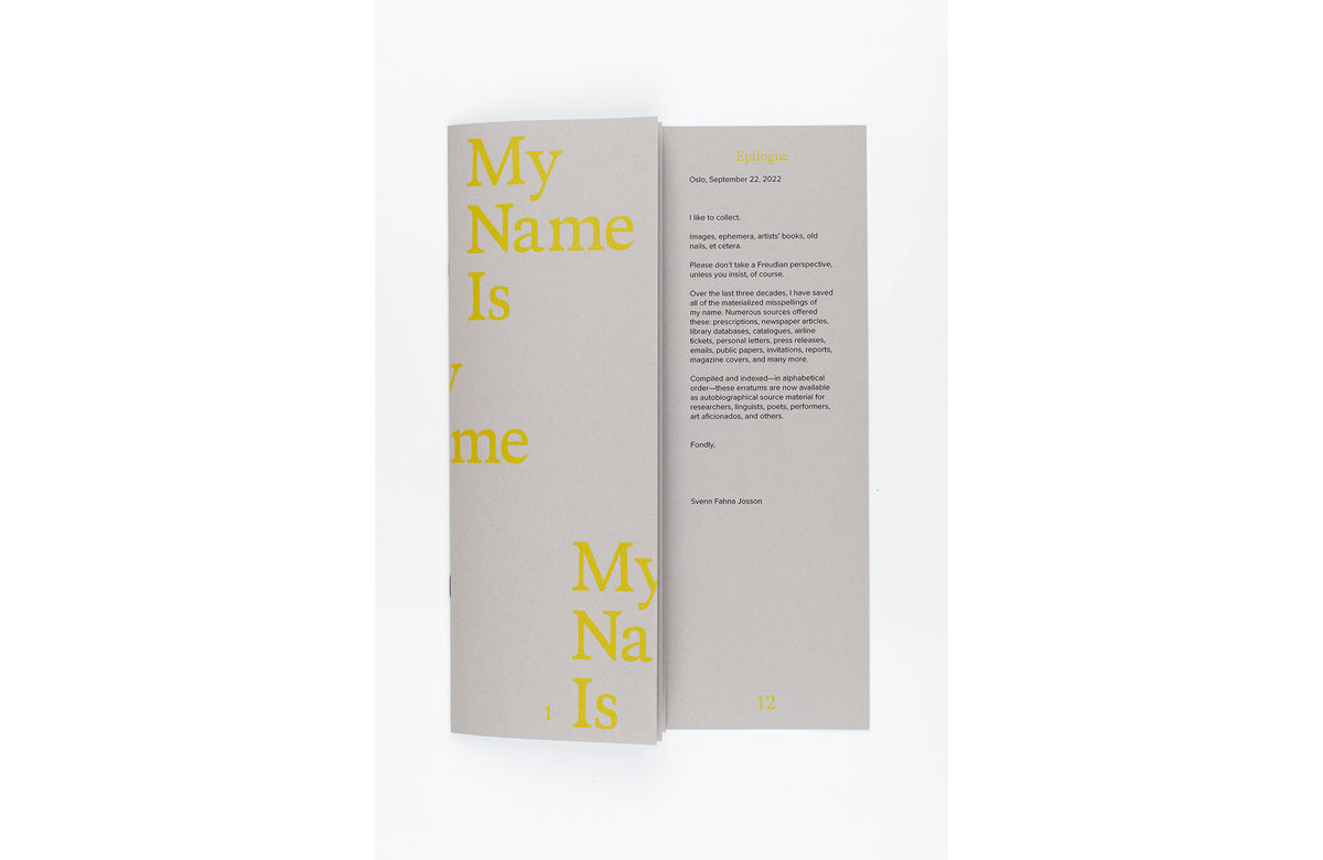 My Name Is, Sveinn Fannar Jóhannsson – The Library Project